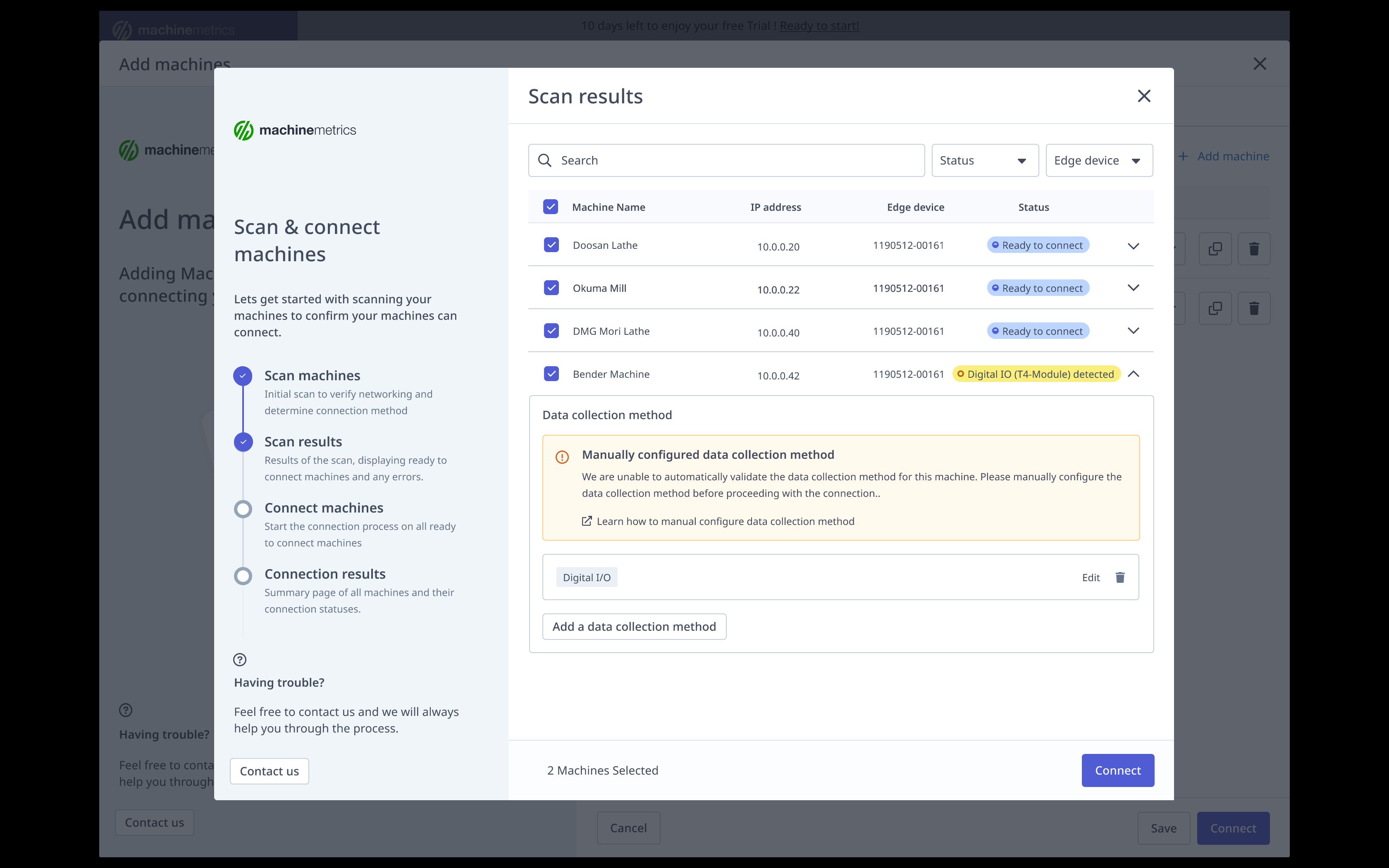 Managing Machines in MachineMetrics – MachineMetrics