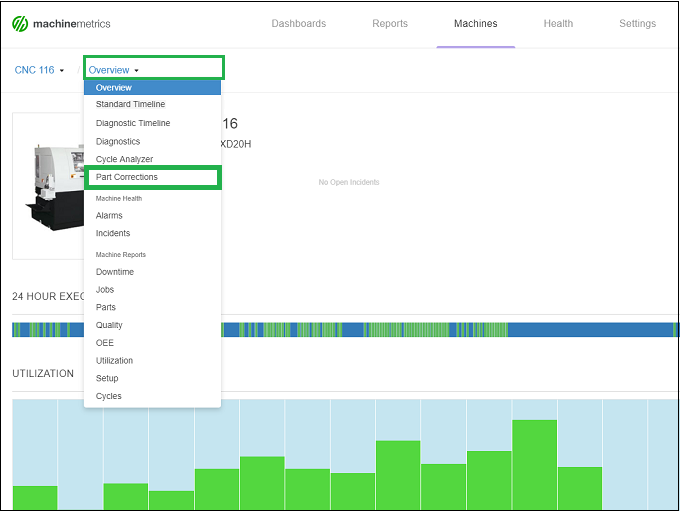 Part Corrections – MachineMetrics