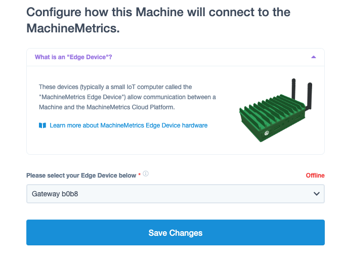 Machine Settings – MachineMetrics