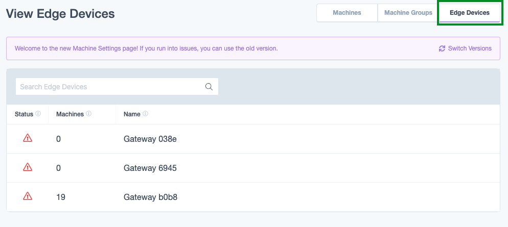 Machine Settings – MachineMetrics