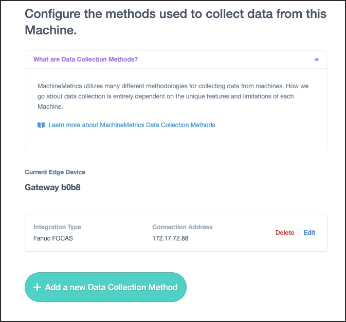 Machine Settings (Machines) – MachineMetrics