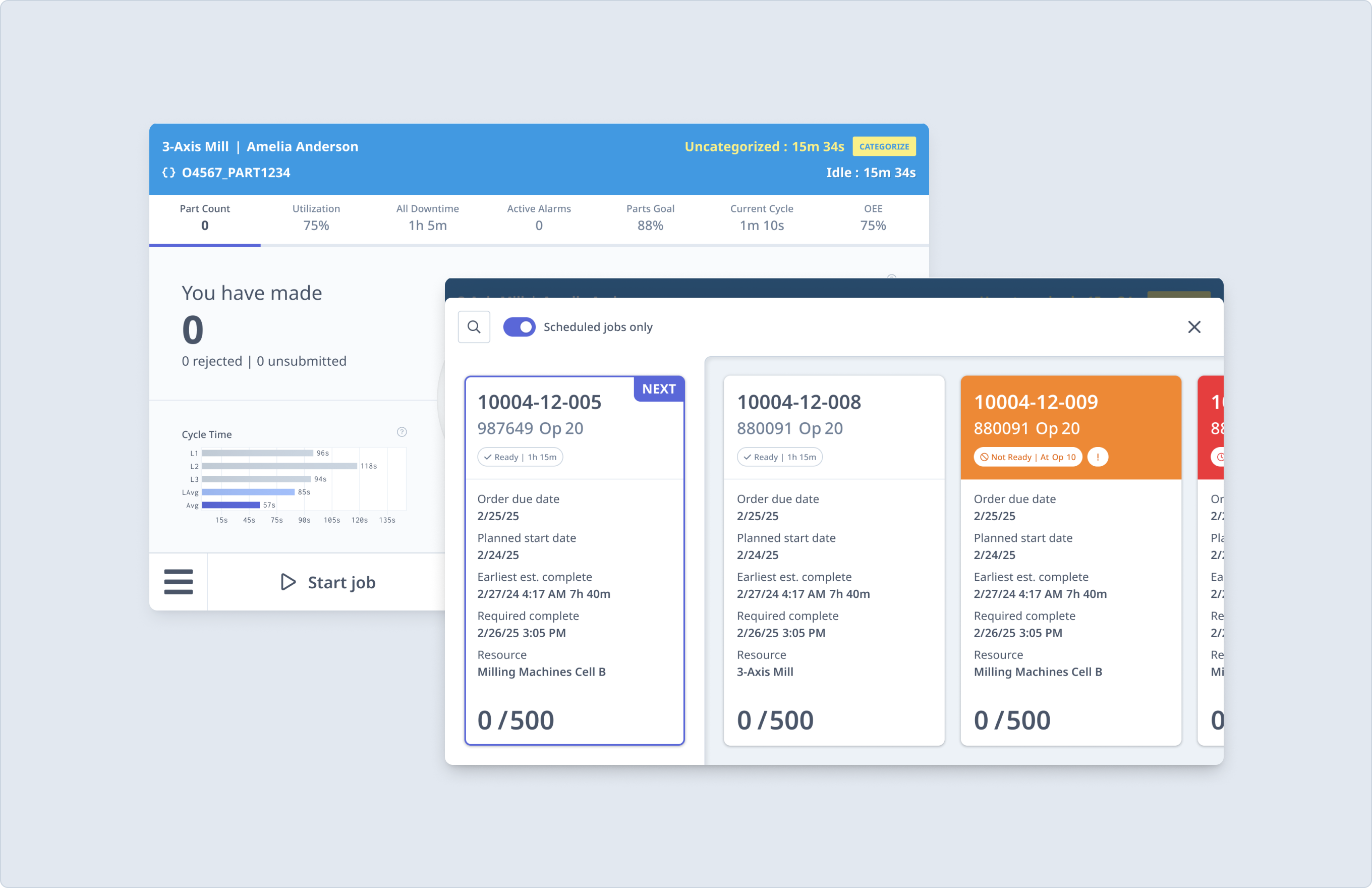 ShopPulse (Operator Dashboard) Driven Job Tracking – MachineMetrics