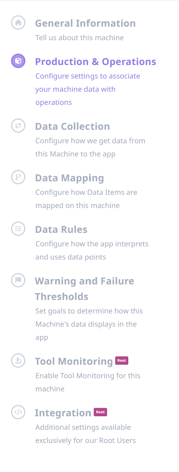 Machine Settings (Machines) – MachineMetrics